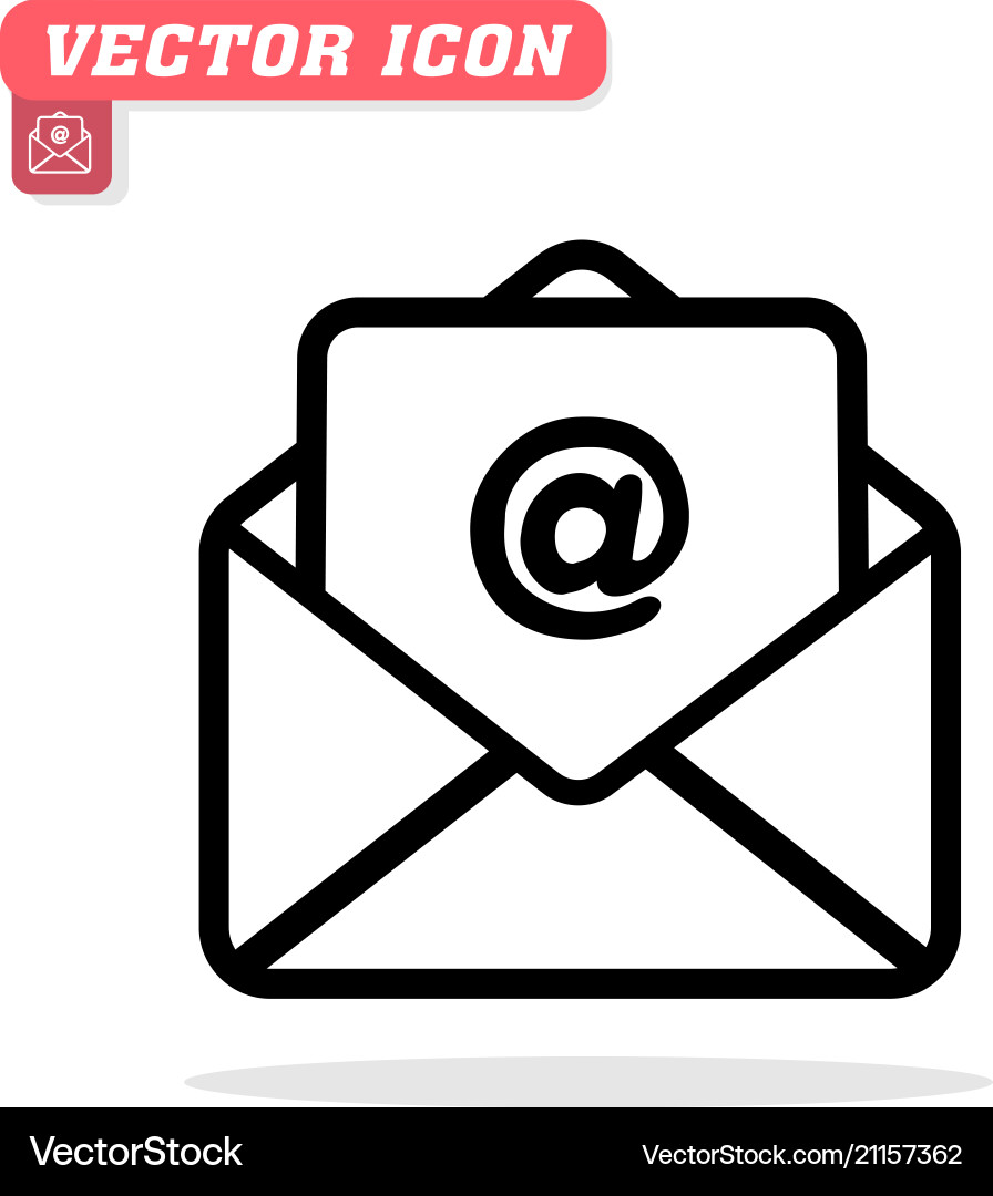Mail icon white background image Royalty Free Vector Image