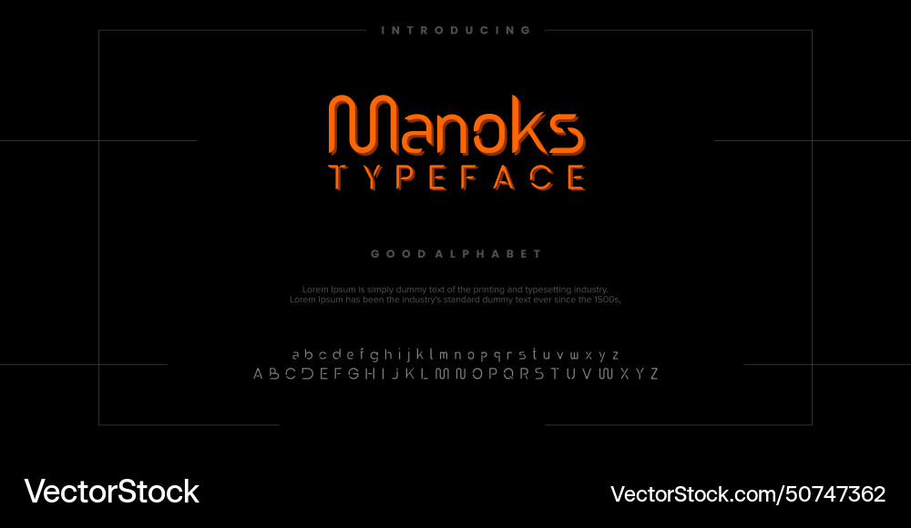 Modern abstract digital alphabet font minimal Vector Image