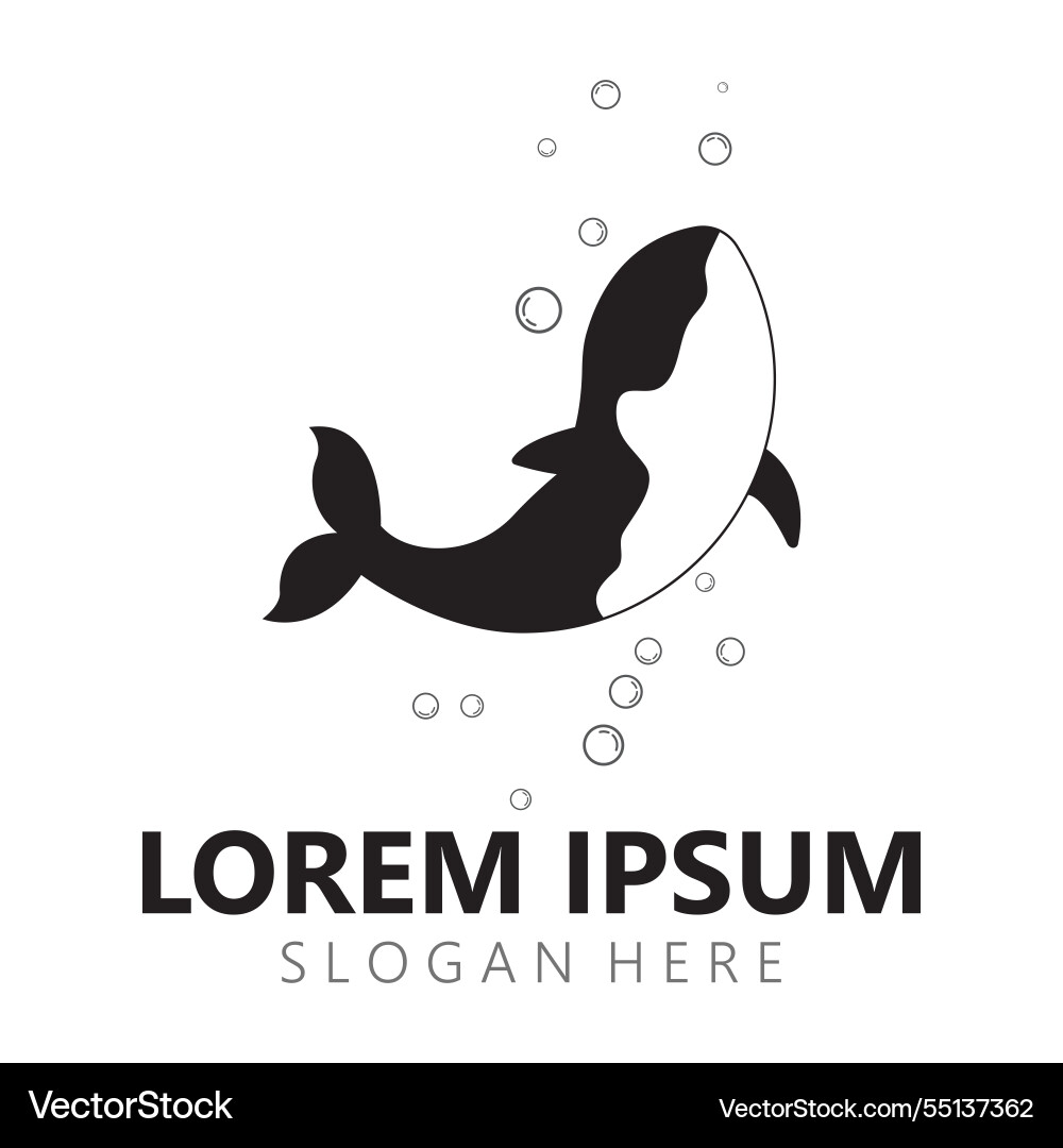 Orca killer whale logo icon Royalty Free Vector Image