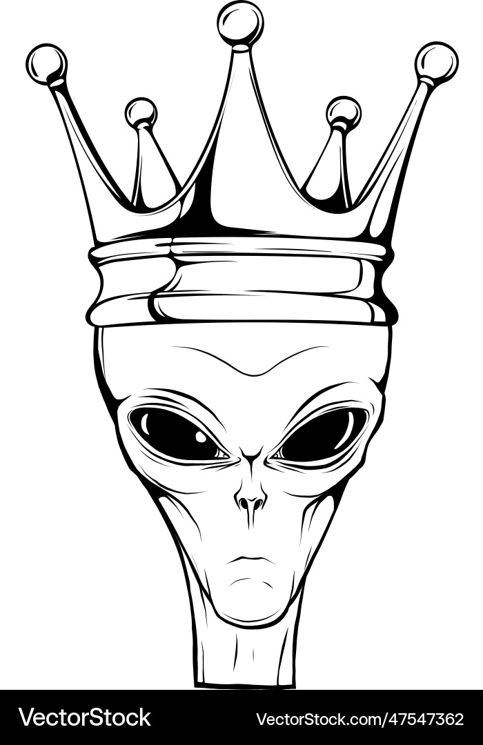 Outline alien head Royalty Free Vector Image - VectorStock