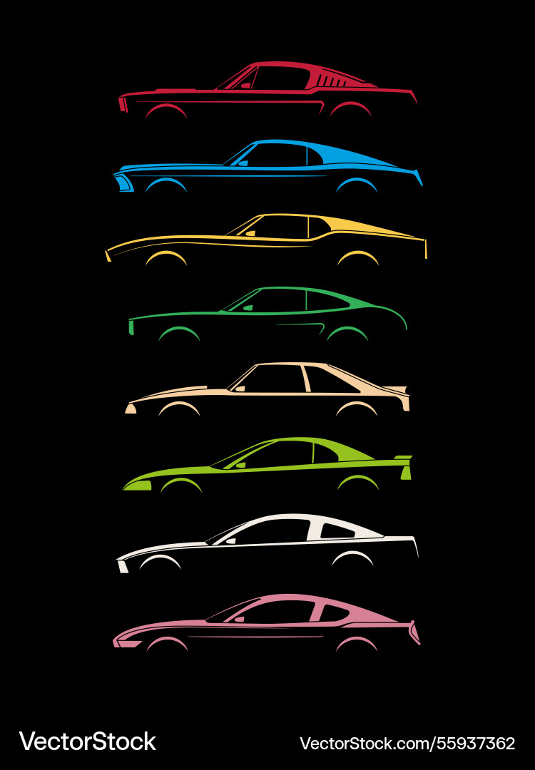 Sports car outlines sketch Royalty Free Vector Image