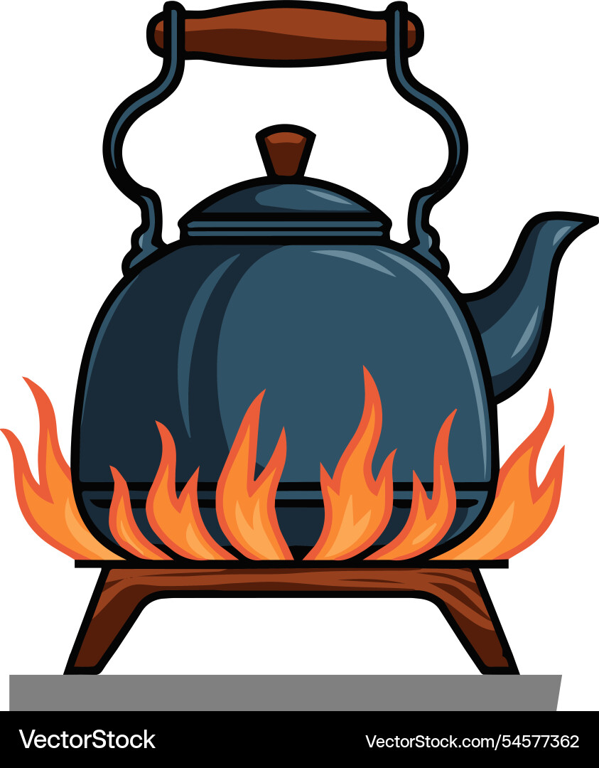 Teapot on fire Royalty Free Vector Image - VectorStock