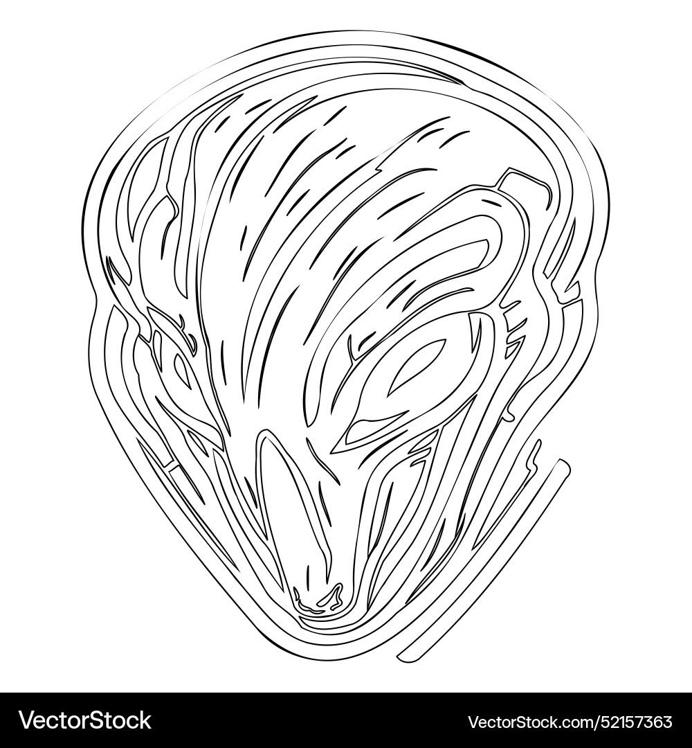 Alien outline sketch Royalty Free Vector Image