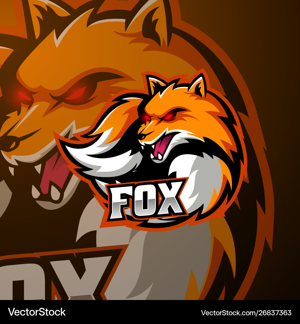 Angry fox mascot logo design Royalty Free Vector Image