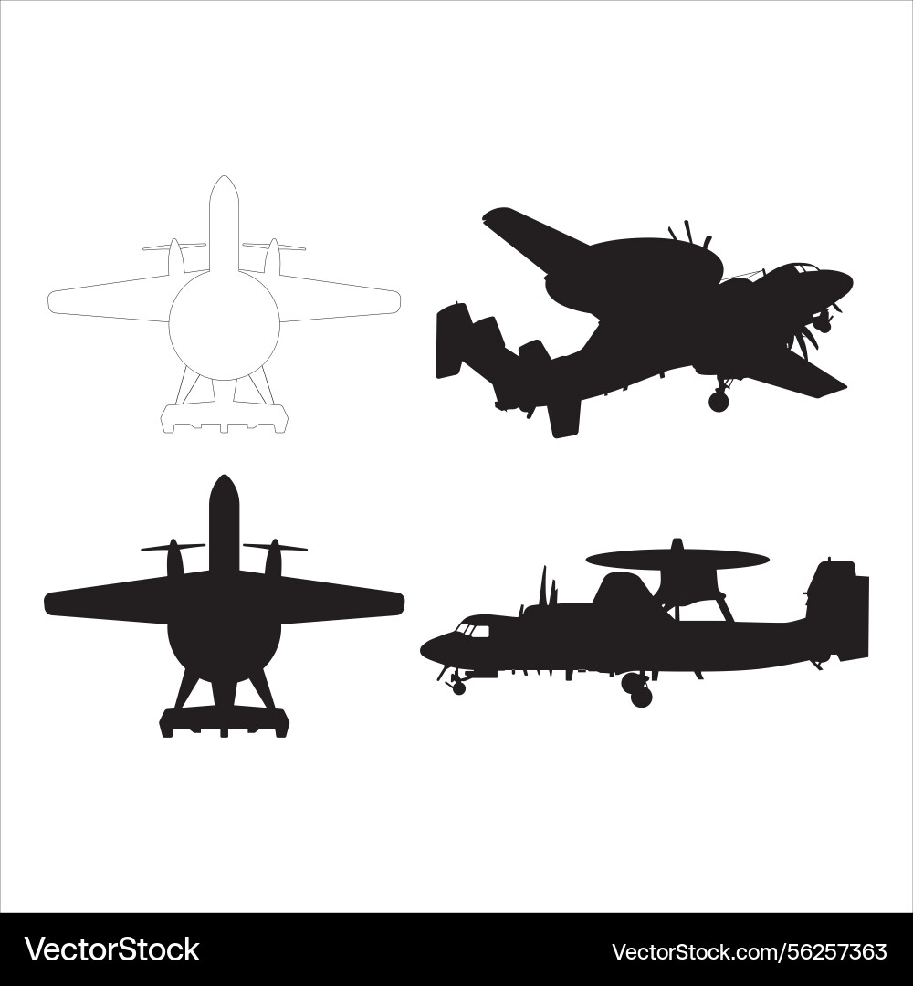 E 2 hawkeye airborne svg 2c aircraft si Royalty Free Vector