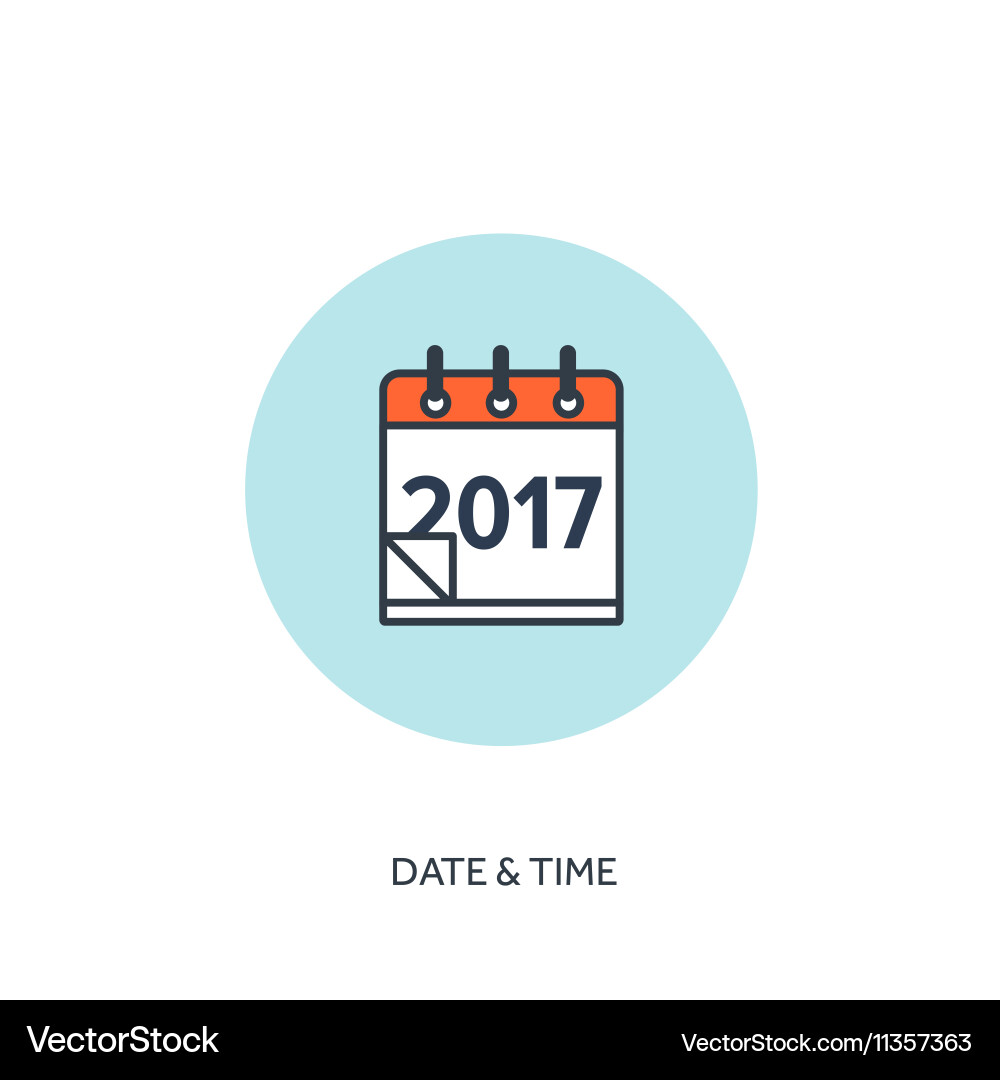 Flat calendar icon date and time background new Vector Image