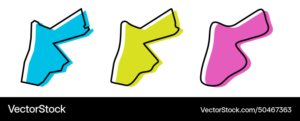 Jordan country map in three levels Royalty Free Vector Image