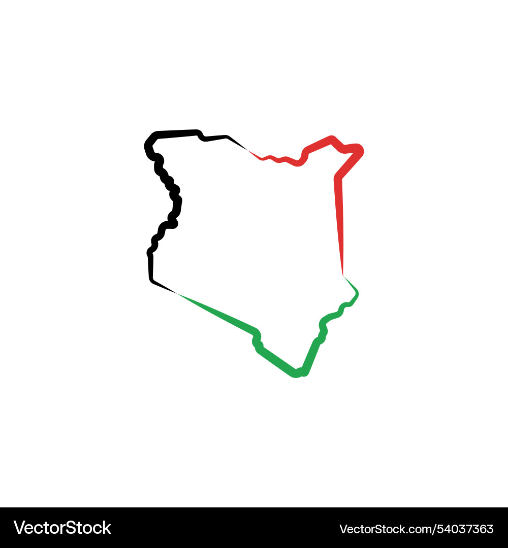 Kenya country map line border icon Royalty Free Vector Image