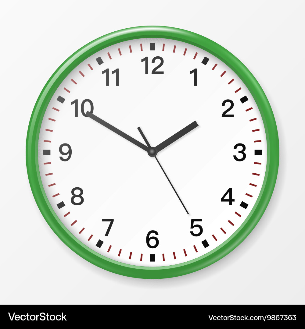 Modern Office Wall Clock Royalty Free Vector Image