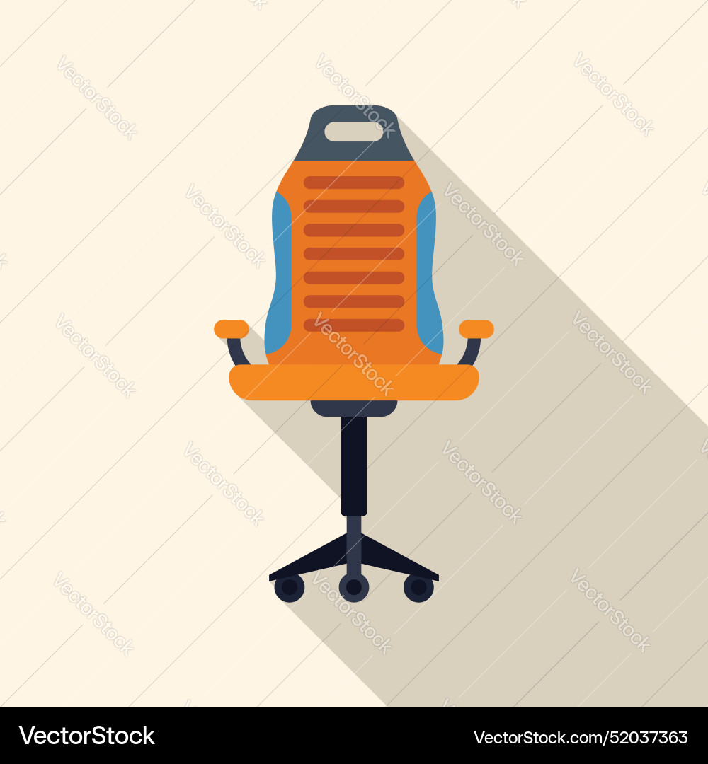Modern orange office chair casting long shadow Vector Image
