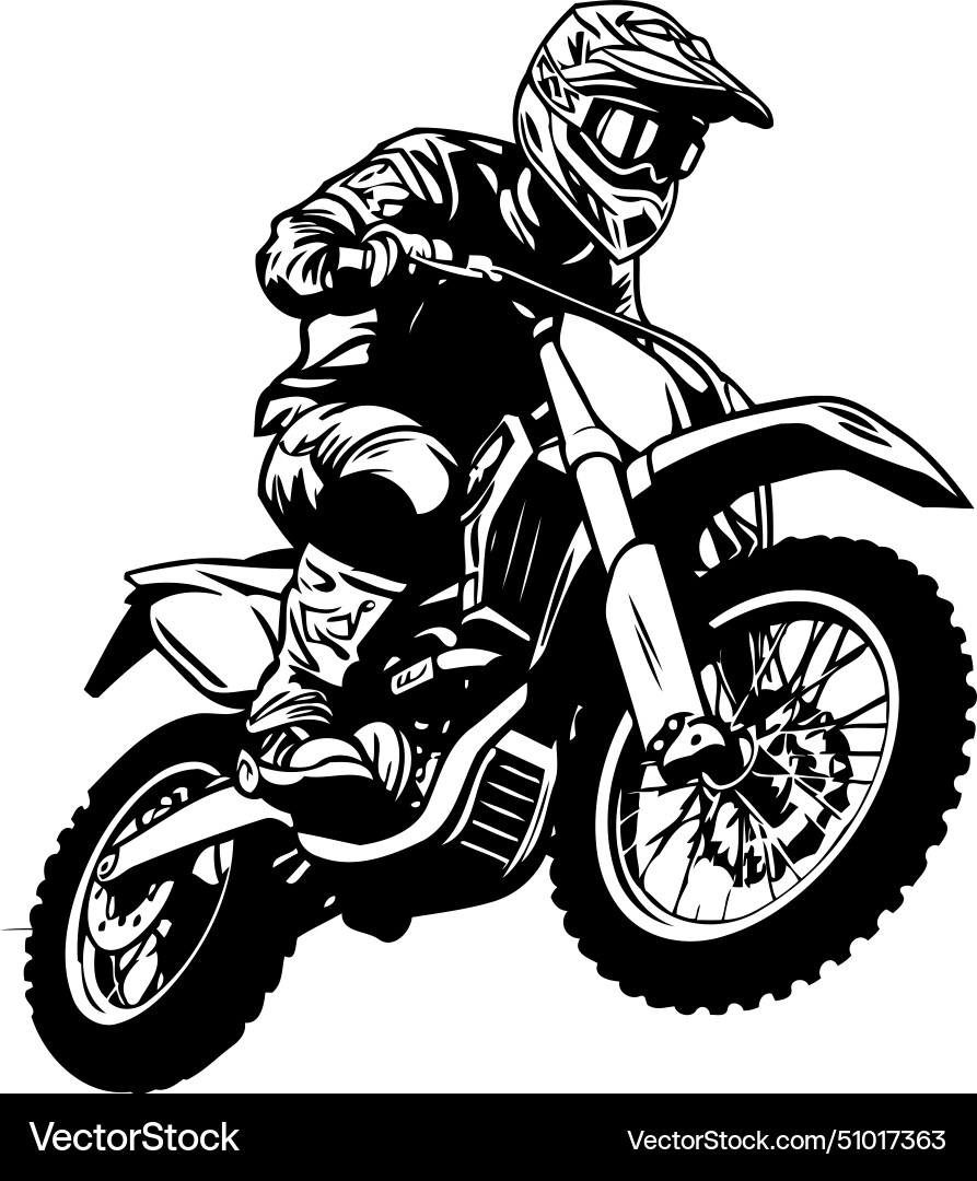 Motocross rider on a motorcycle Royalty Free Vector Image