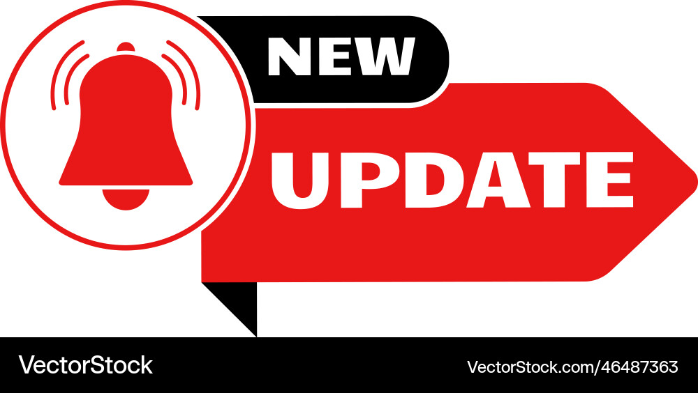 New update sticker now upgrade band icon banner Vector Image