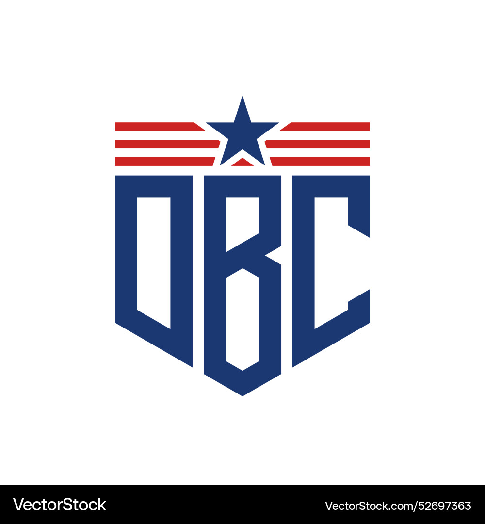 Patriotic dbc logo with star and american flag Vector Image