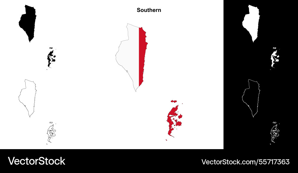 Southern outline map Royalty Free Vector Image