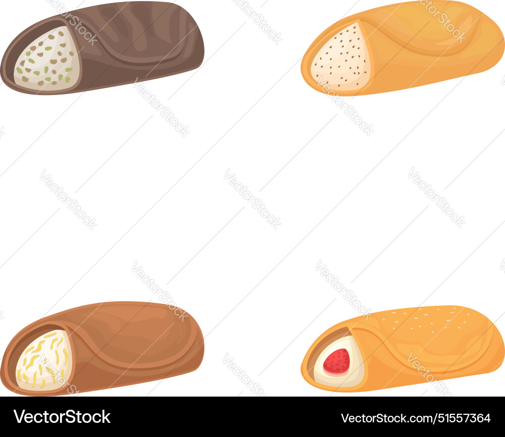 Assorted pastry set Royalty Free Vector Image - VectorStock
