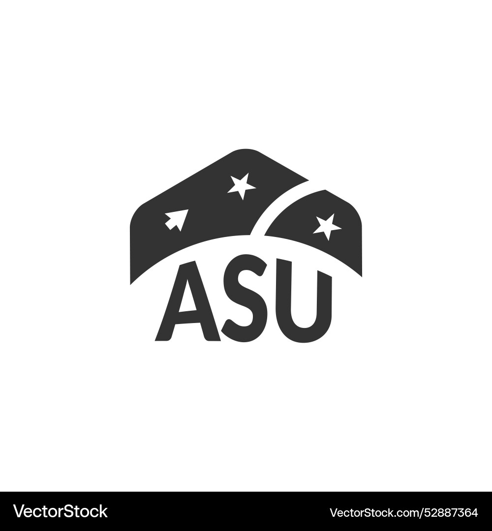 Asu letter logo design on white background Vector Image