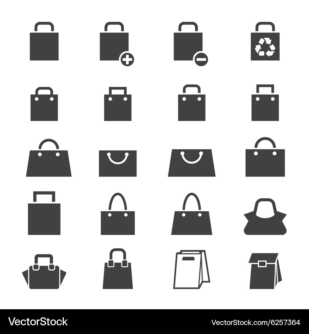 Bag icon set Royalty Free Vector Image - VectorStock