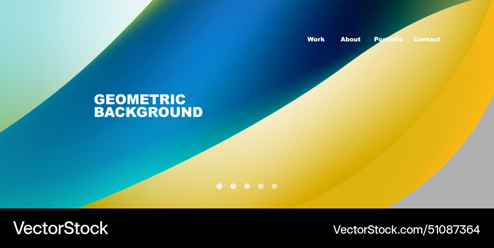 Blue and yellow wave pattern with geometric shapes