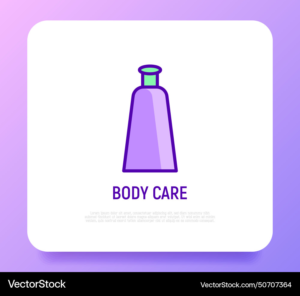 Body lotion thin line icon cosmetic treatment Vector Image