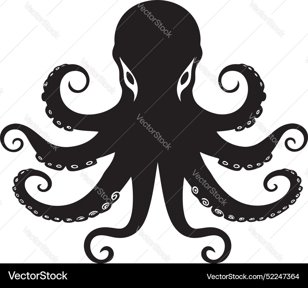 Cephalopod chronicles black iconic octopus logos Vector Image