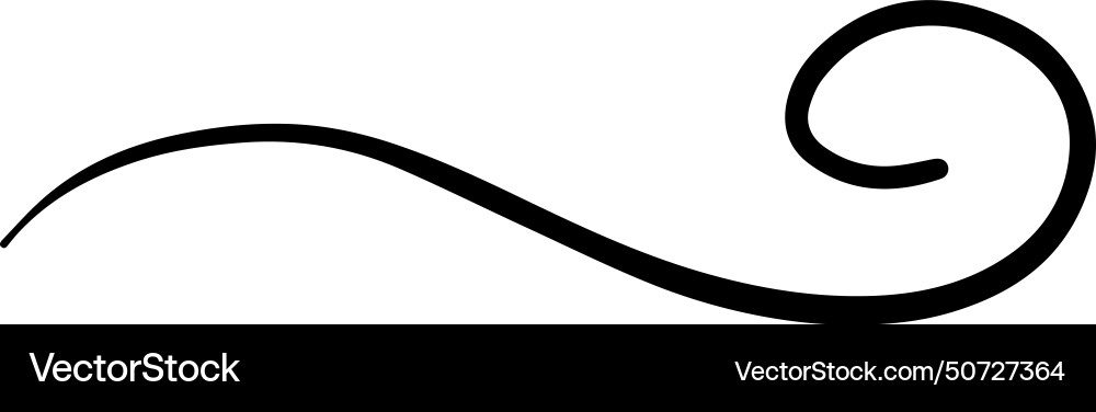 Hand drawn curly swish icon paint brush design Vector Image