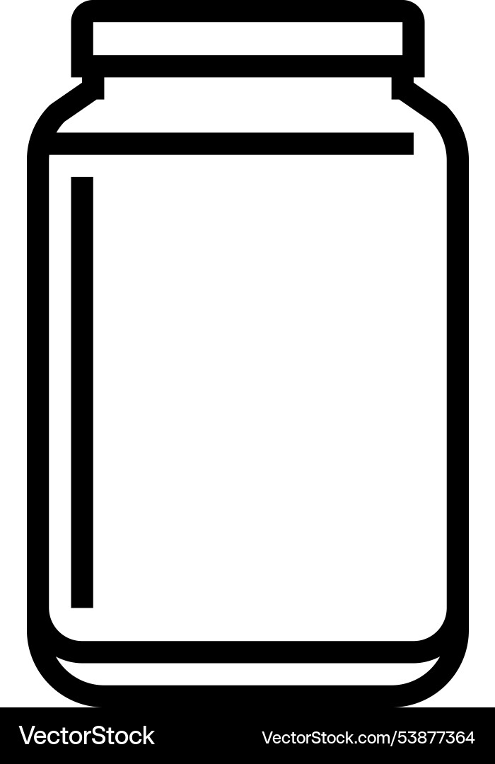 Jar glass package line icon Royalty Free Vector Image