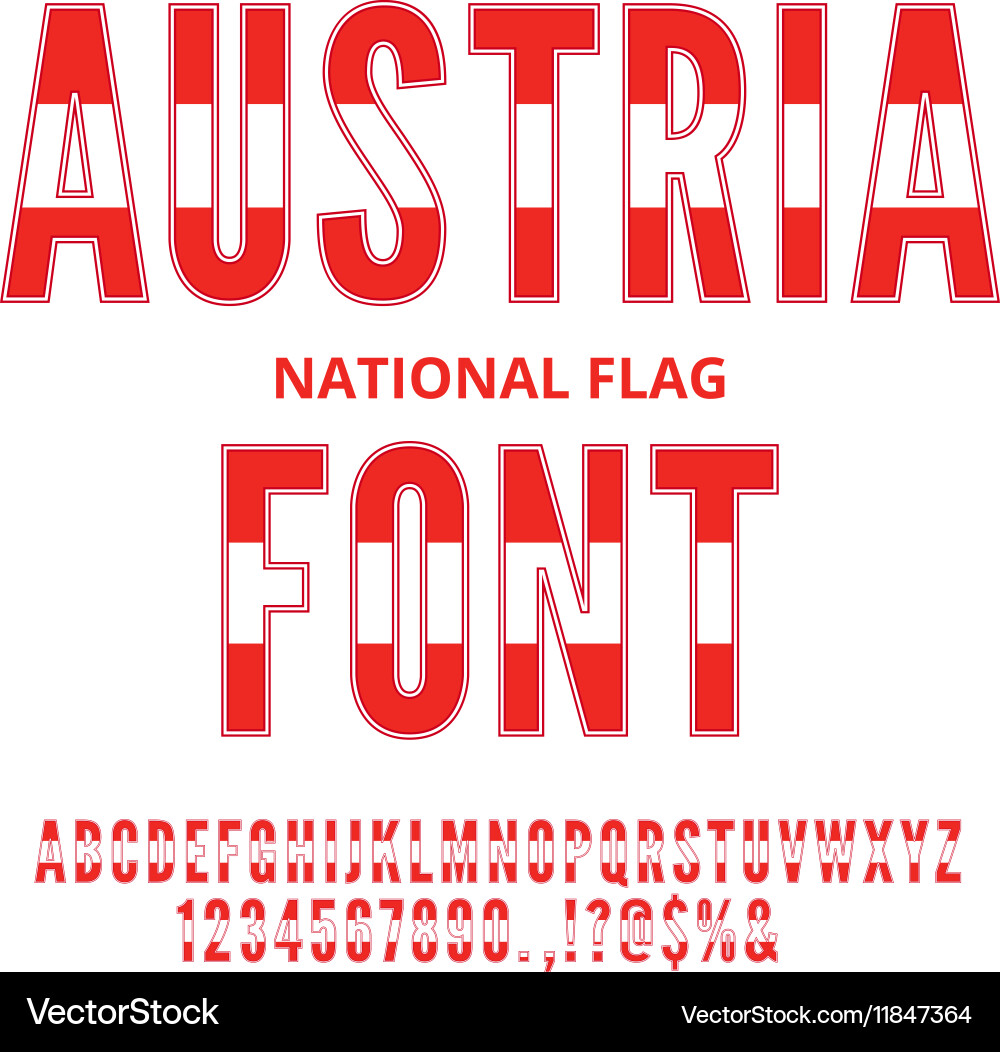 National flag font Royalty Free Vector Image - VectorStock