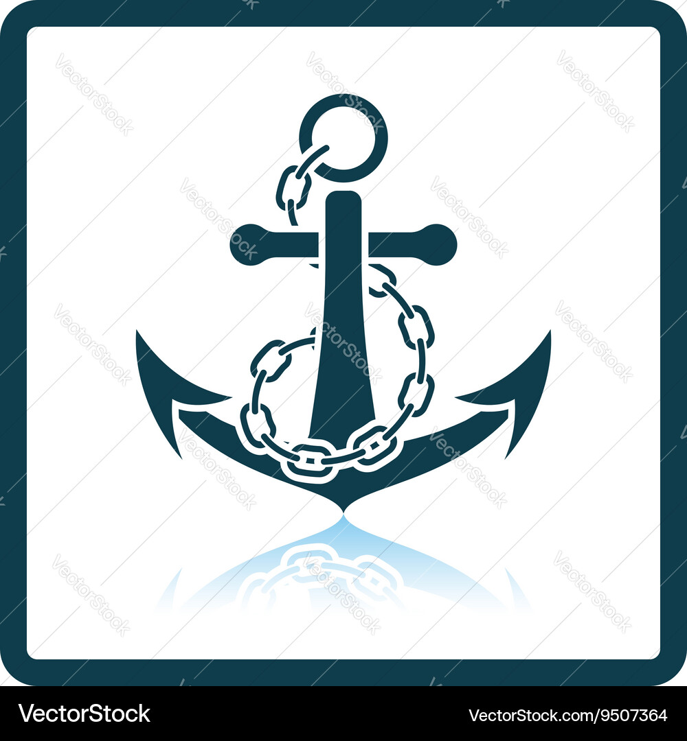 Sea anchor with chain icon Royalty Free Vector Image