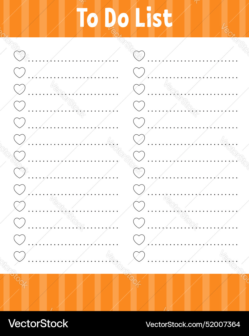 To do list printable template lined sheet Vector Image