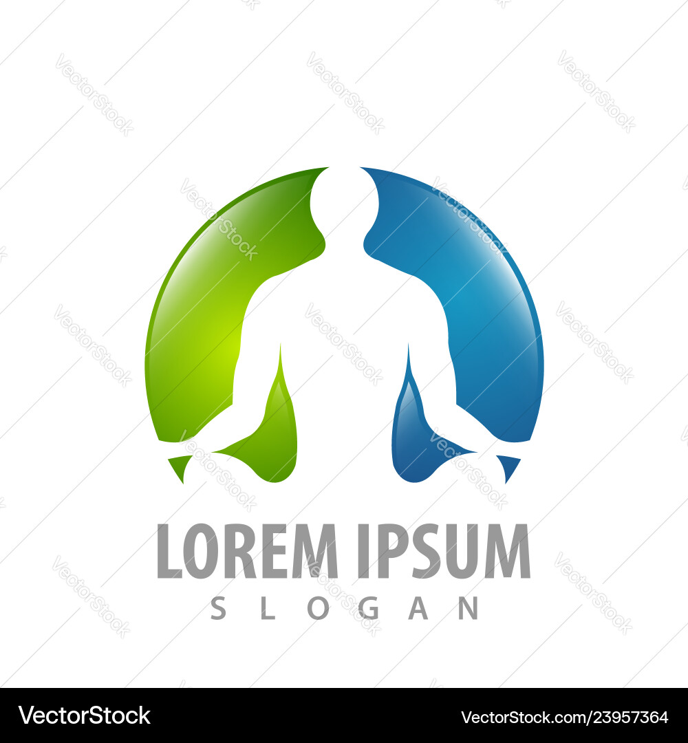 Yoga Relaxation Logo - Human Form Royalty Free Vector Image