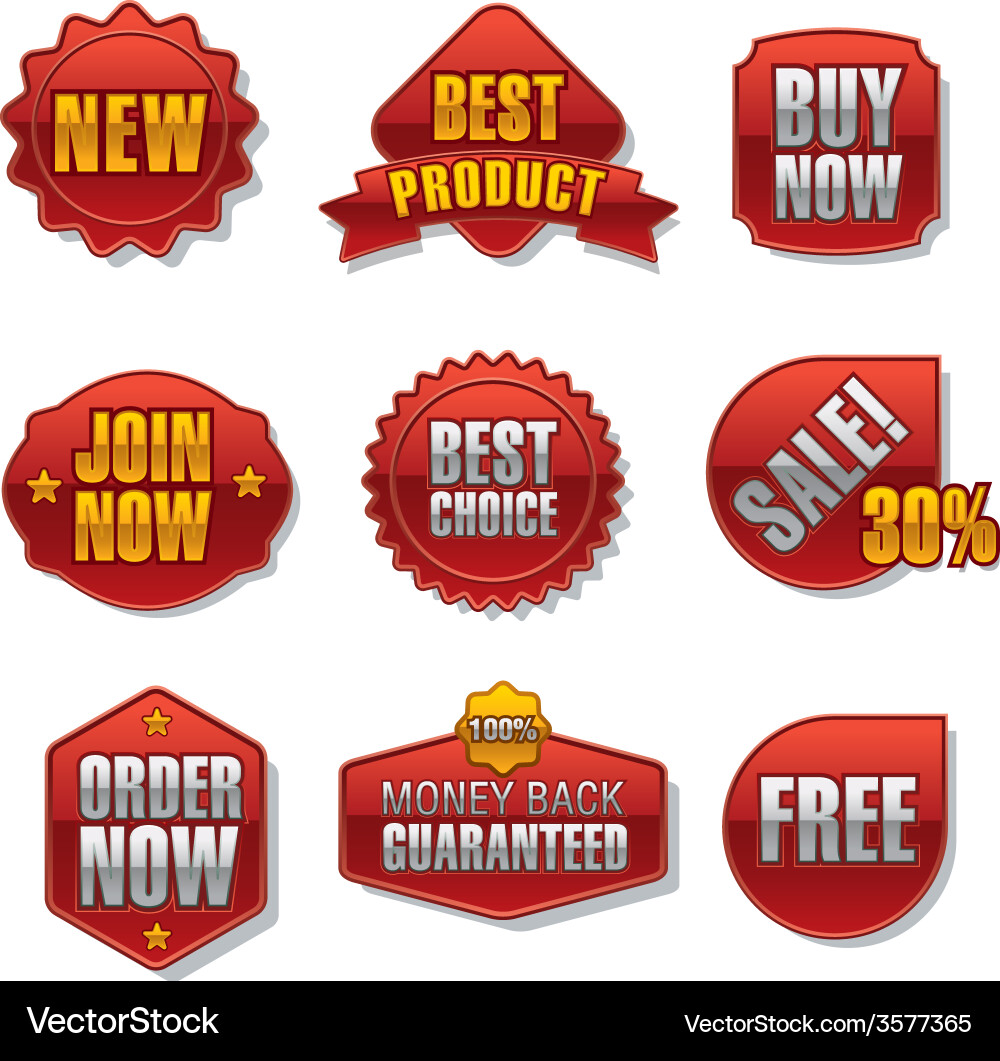Advertising labels Royalty Free Vector Image - VectorStock