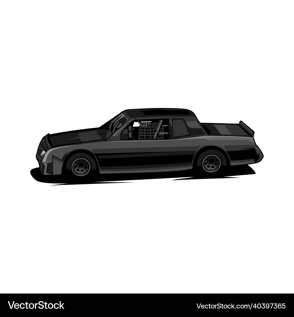 Black car side view Royalty Free Vector Image - VectorStock