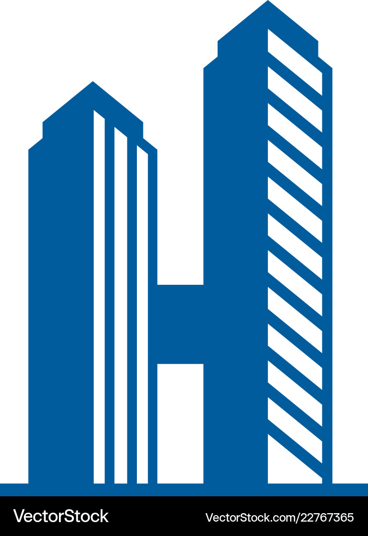 Building letter h logo icon design Royalty Free Vector Image