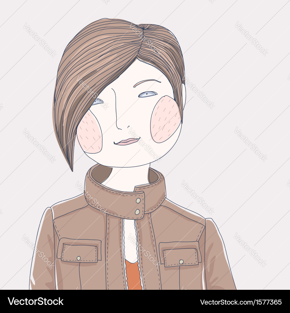 Girl short Royalty Free Vector Image - VectorStock