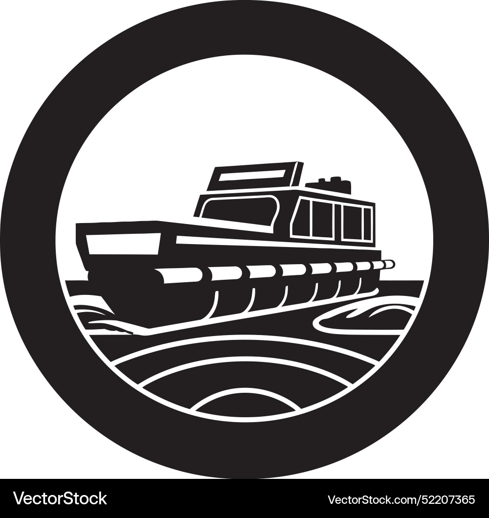 Hovercraft in flood relief operations Royalty Free Vector