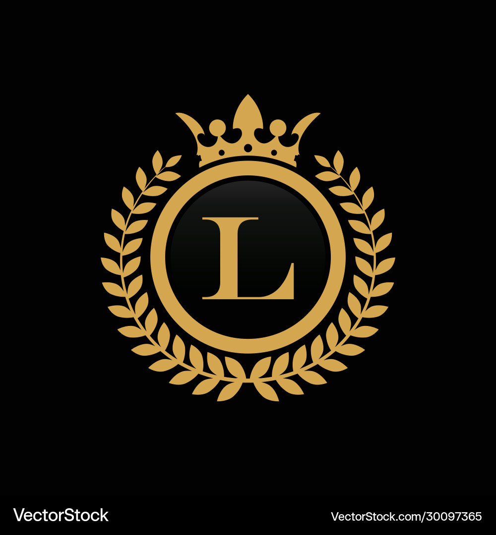 Letter l crown logo Royalty Free Vector Image - VectorStock