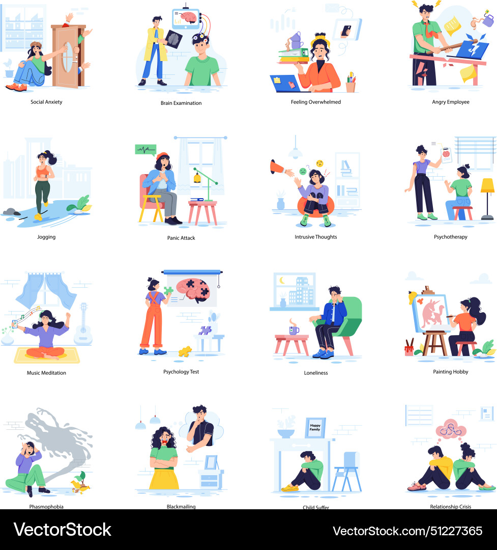 Modern flat depicting psychological Royalty Free Vector