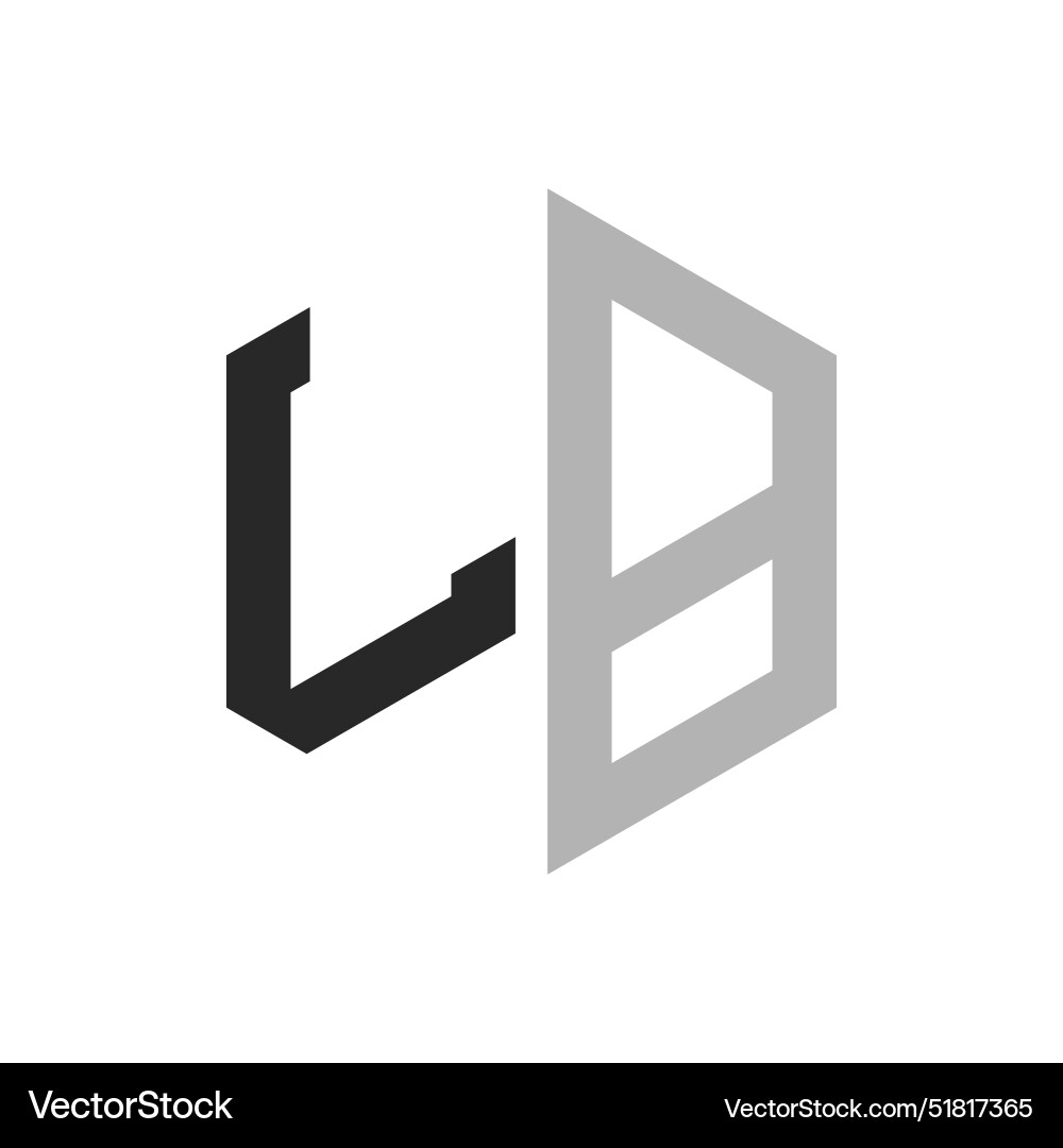 Modern unique hexagon letter lb logo design Vector Image