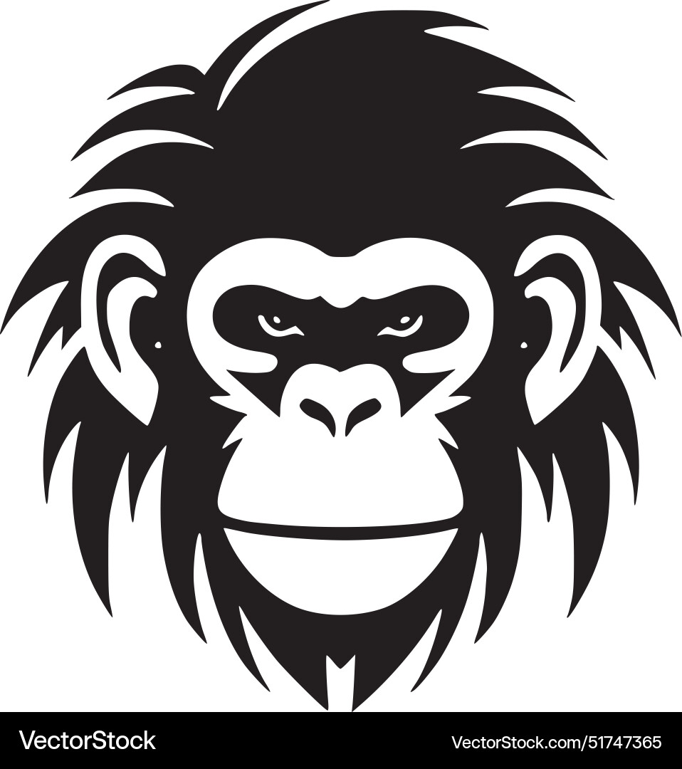 Monkey - minimalist and flat logo Royalty Free Vector Image