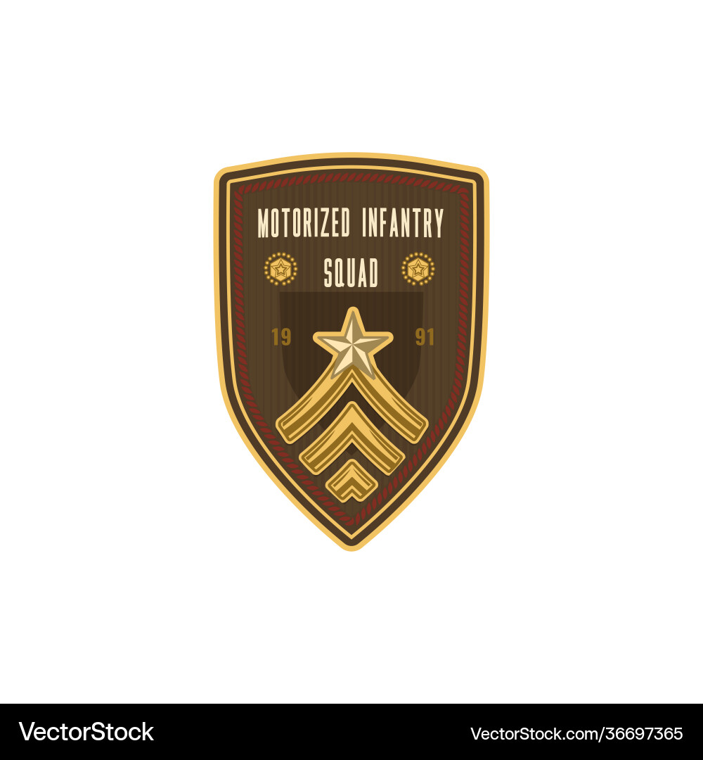 Motorized infantry squad sergeant military rank Vector Image
