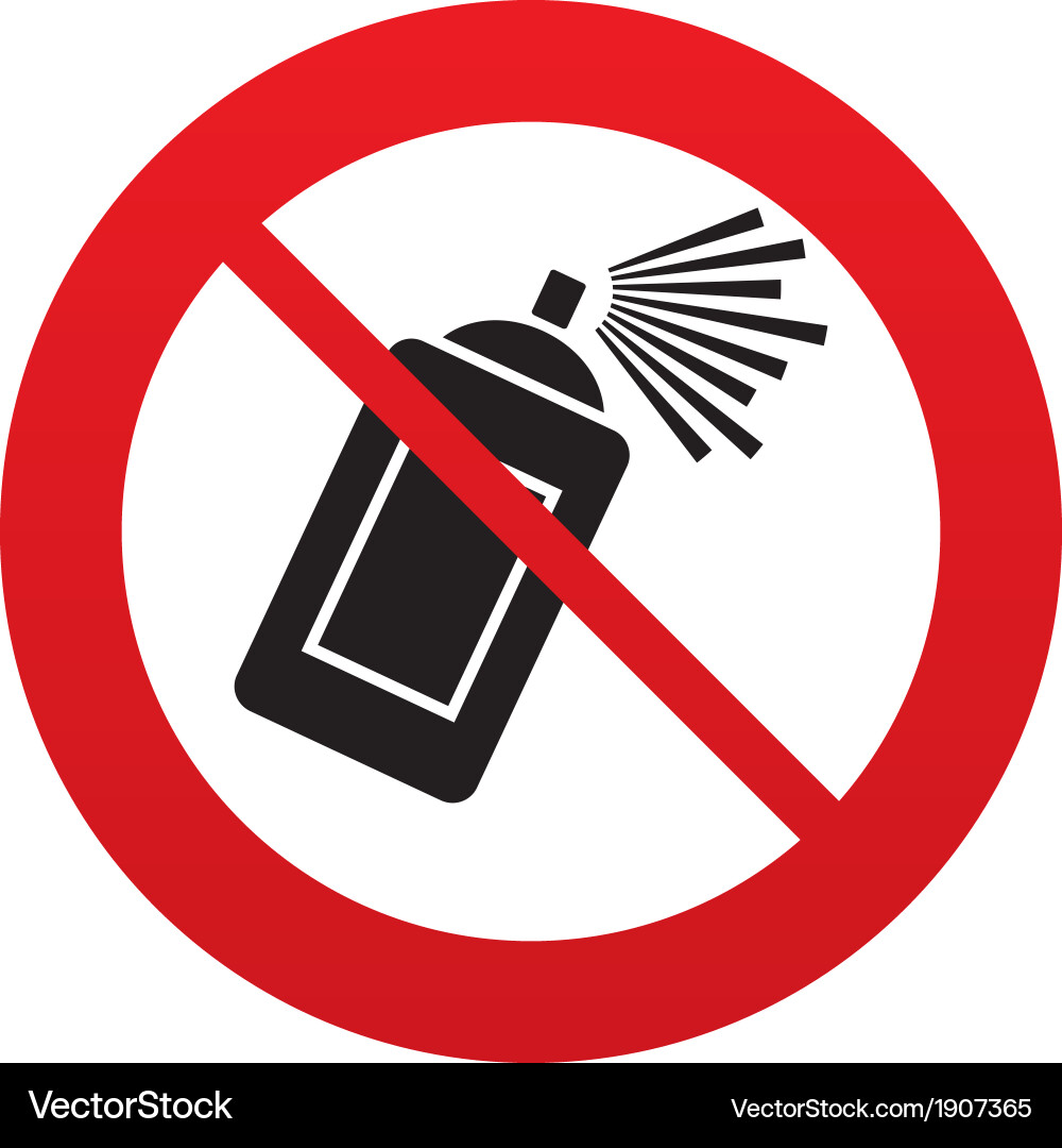 No graffiti spray can sign icon aerosol paint Vector Image