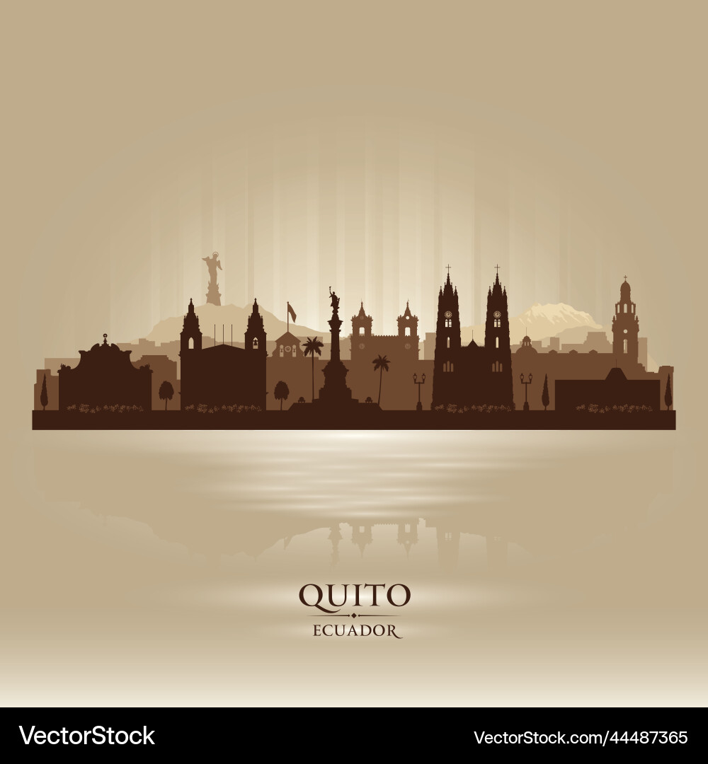 Quito ecuador city skyline silhouette Royalty Free Vector