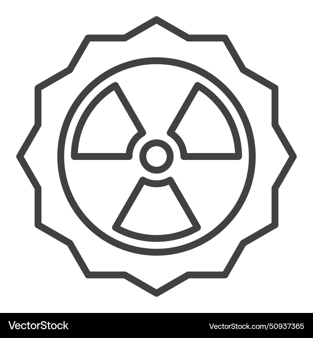 Sun radiation radioactive icon or symbol in Vector Image