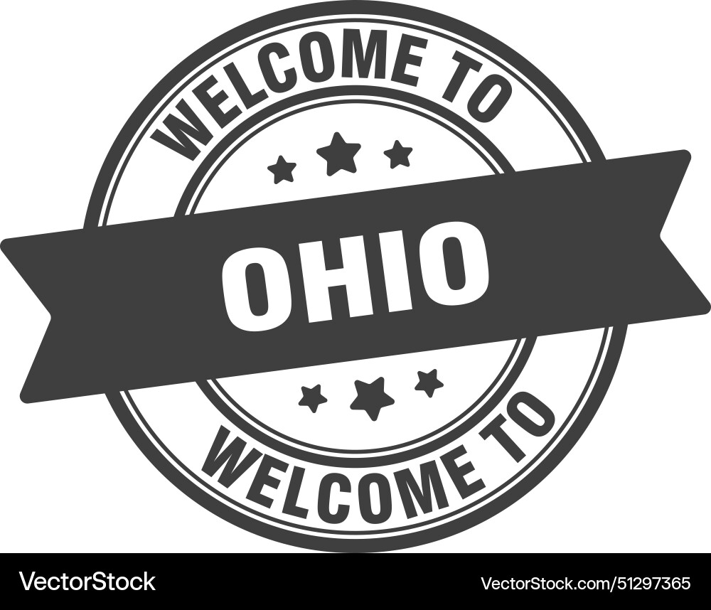 Welcome to ohio stamp round sign Royalty Free Vector Image