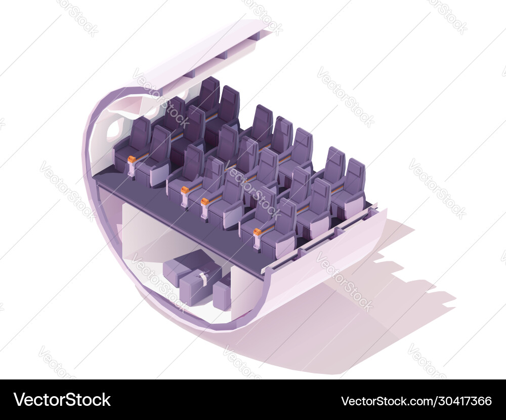 Airplane premium economy class cabin seats Vector Image