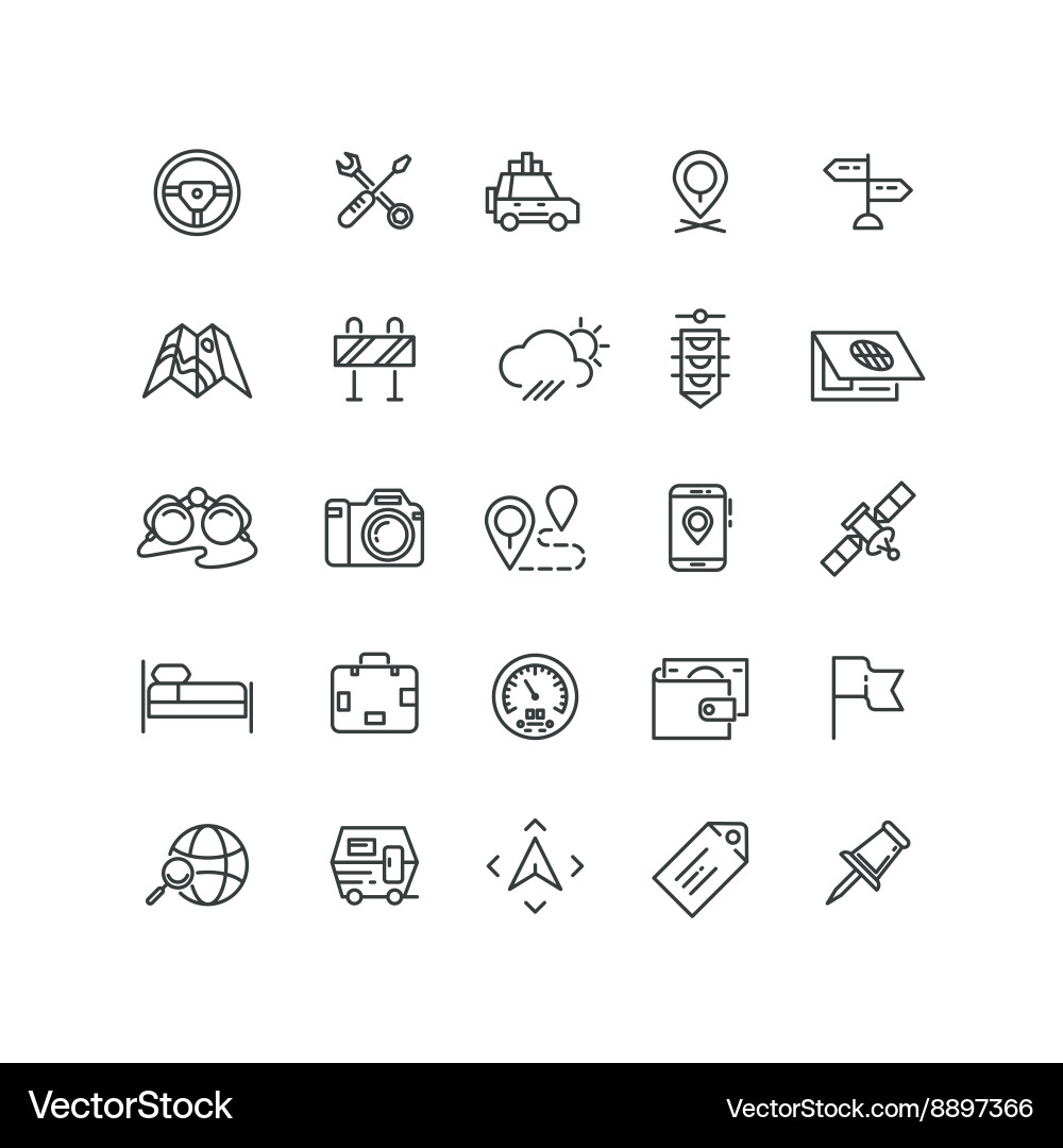 Automotive Line Icons - Transportation Royalty Free Vector