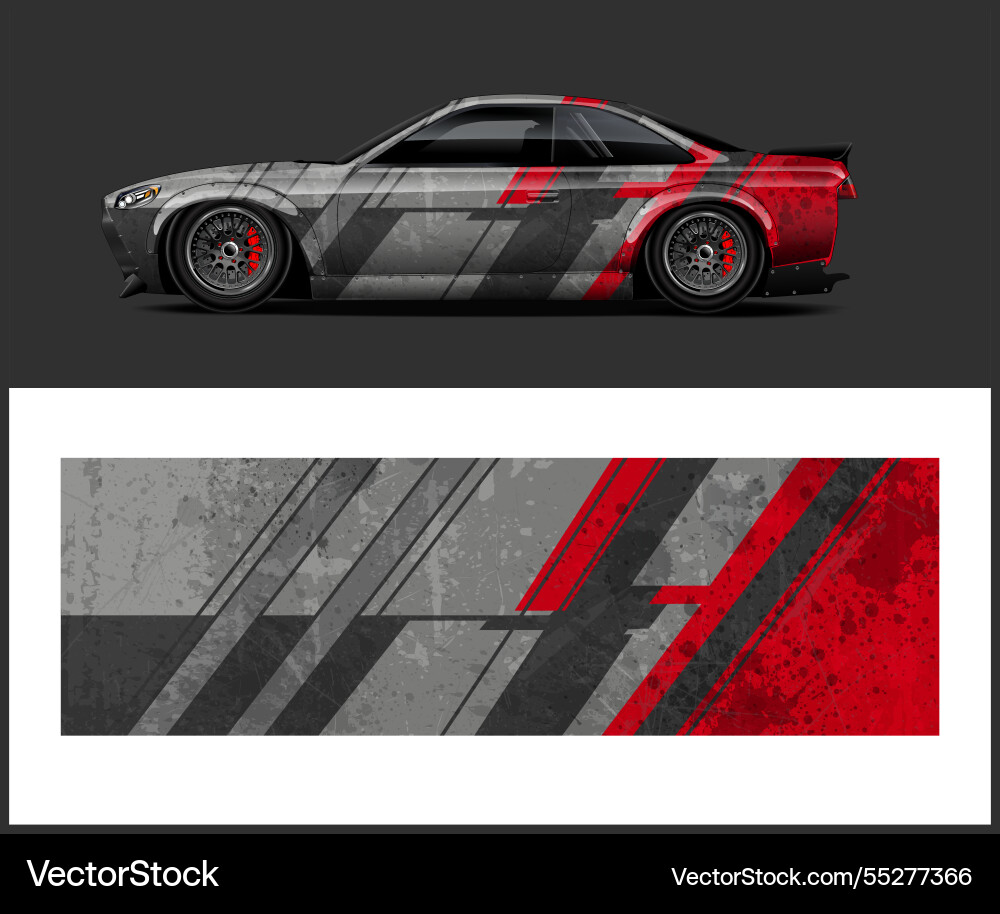 Car wrap design vinyl sticker Royalty Free Vector Image