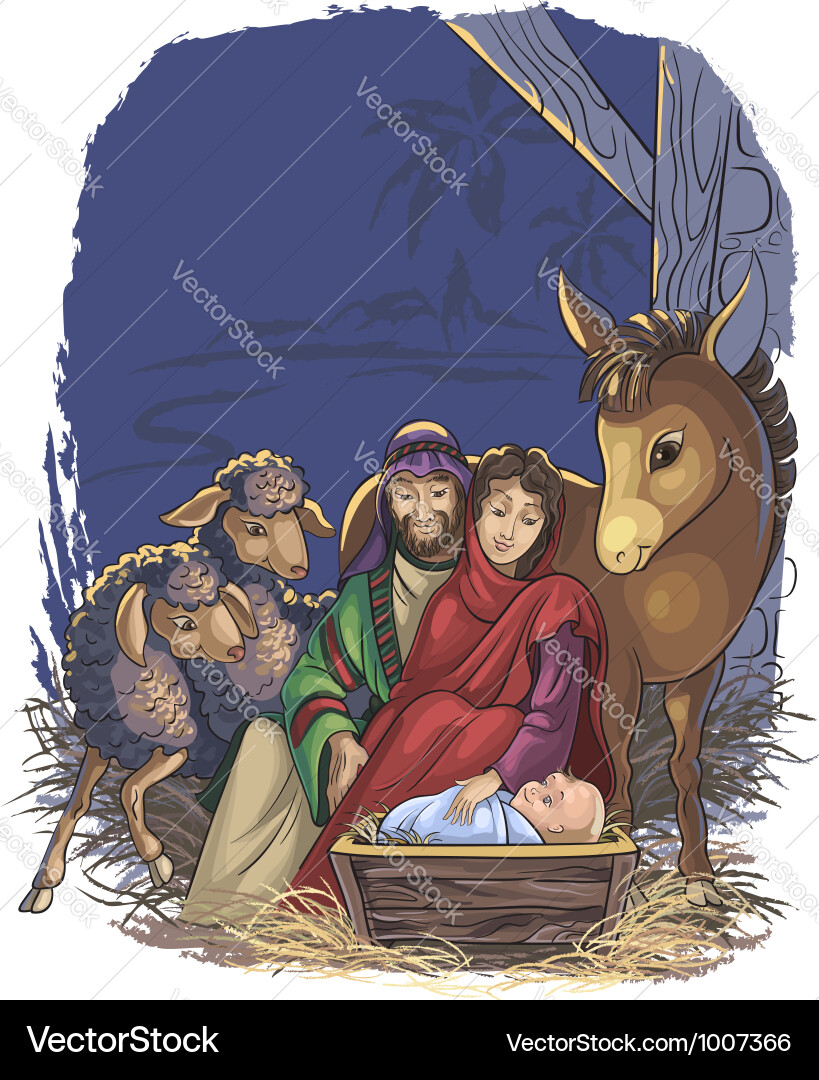 Christmas Nativity Scene Royalty Free Vector Image