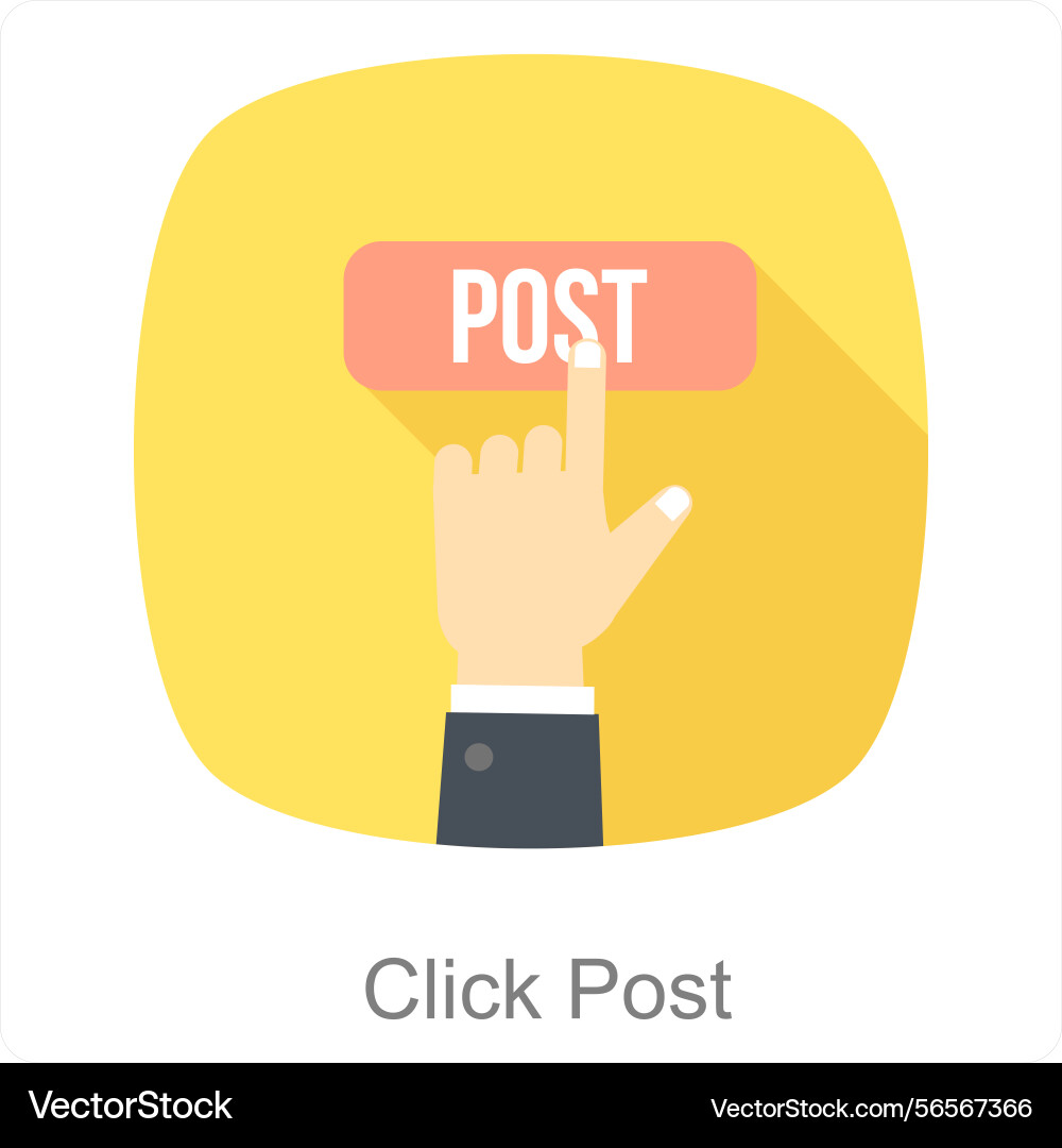 Click post icon concept Royalty Free Vector Image