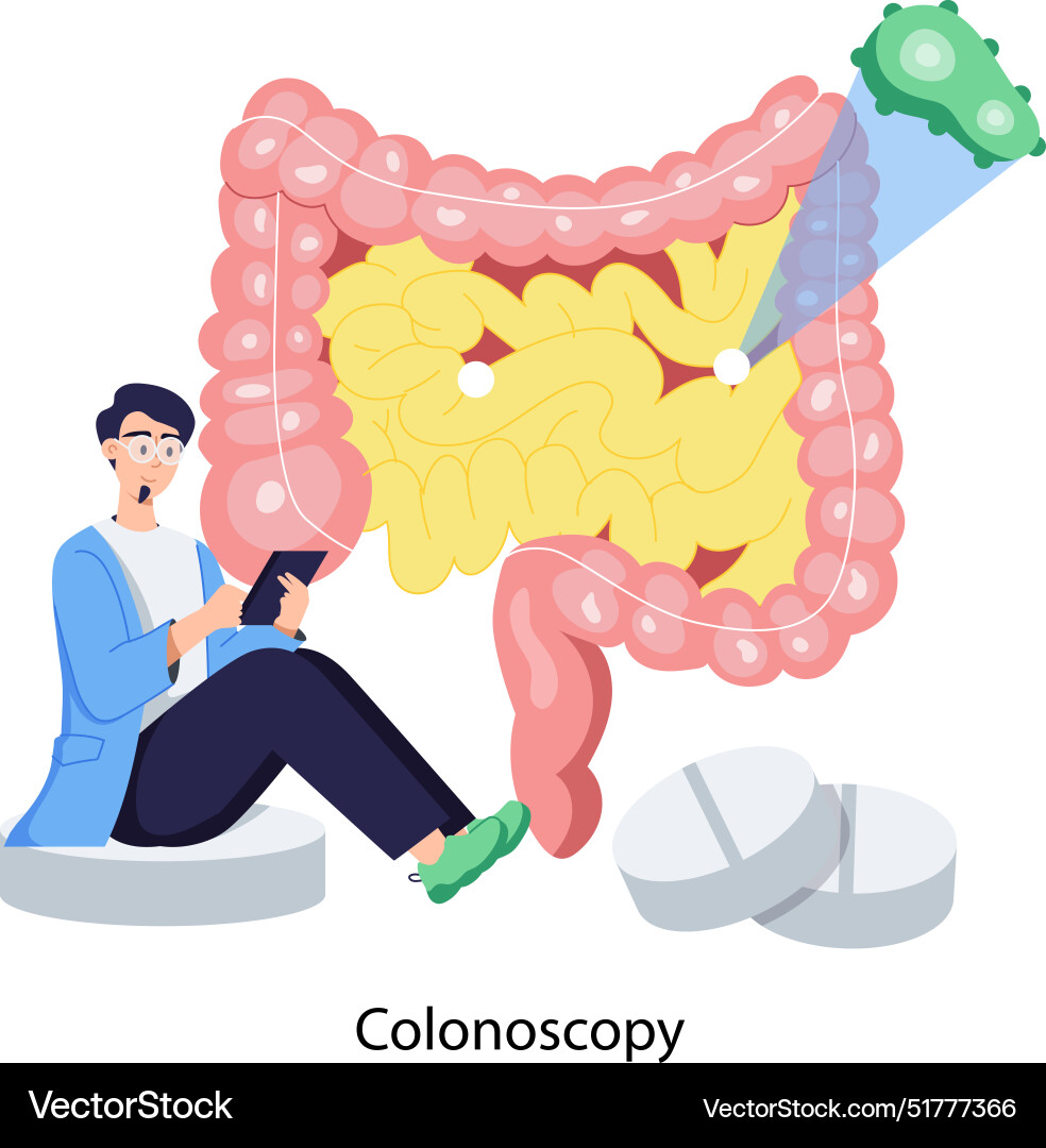 Colonoscopy Royalty Free Vector Image - VectorStock